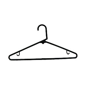THE UM24 Light Weight Plastic Adult Cloth Hangers Black – 16 Ct.