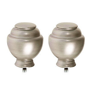 KAMANINA Round Replacement Finials for 3/4 or 5/8 Inch Curtain Rods, Champagne Gold Drapery Rod Finials with M6 Standard Screws, Set of 2