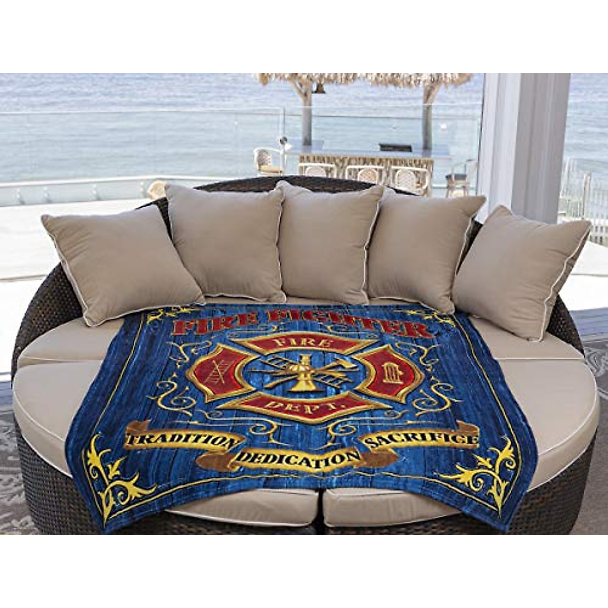 Erazor Bits Faux Fur Blanket 50 x 60| Volunteer Fire Tradition Sacrifice d Throw Blanket ADD7-FF2085-TB