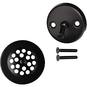 Westbrass D92-62 3-1/8" Trip Lever Bathtub and Shower Drain Kit with 2-Hole Overflow Faceplate, 1-Pack, Matte Black