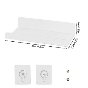 Tmay Floating Shelf | Acrylic Acid Speaker Shelves Wall Mounted with Removable Rail - No Drilling Shelf Wall Mount Shelf for Home Bedroom Living Room Bathroom