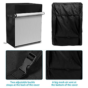 MUTUSHI Outdoor Upright Freezers Cover for 3.0 Cubic Compact Mini Freezer Waterproof & Dustproof Freezers Cover with Double Zipper for Protecting Upright Freezers (22" W x 23" D x 34" H, Black)