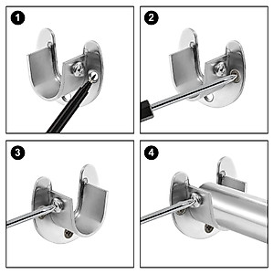 Augiimor 6PCS 3/4 Inch Closet Rod End Supports, Heavy Duty Stainless Steel Wardrobe Closet Rod Bracket, Flange Rod Holder with Screws, Silver