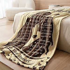 10 Year Anniversary Wedding Gifts for Wife Him Couples Blanket,10th Anniversary Wedding Gifts for Him Her Couple,10 Year Anniversary Tin Gifts,10 Year Anniversary Decorations,Throw Blanket 60"x50"