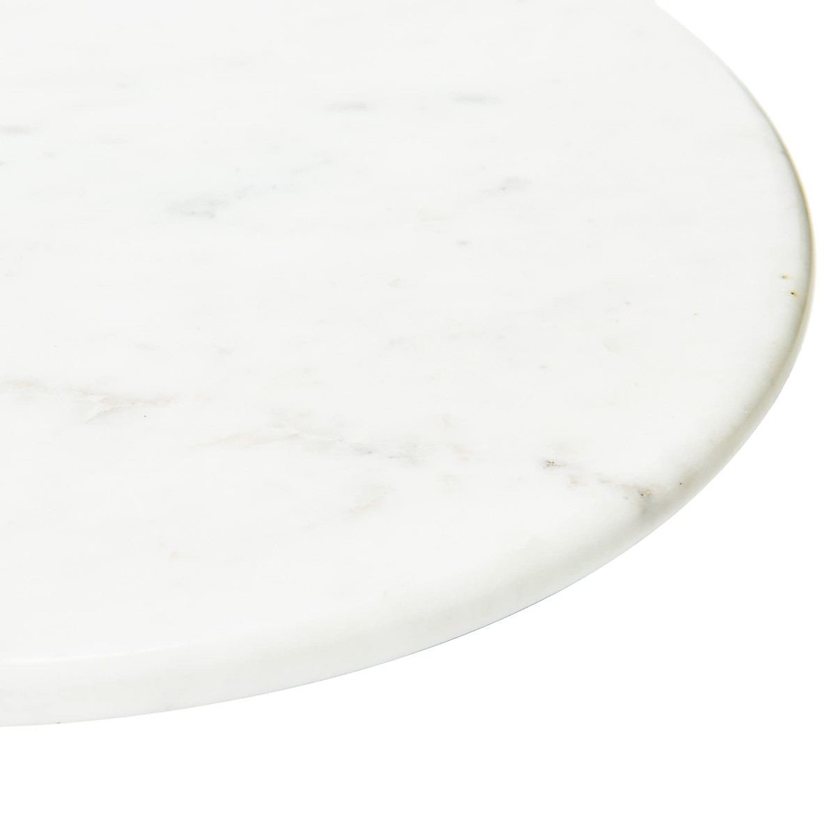 Creative Co-Op Marble Lazy Susan with Acacia Wood Base Serveware, 14"L x 14"W x 2"H, Natural