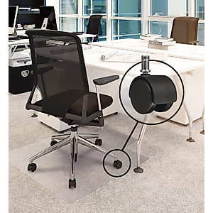 Slipstick CB682 2 Inch Replacement Office Chair Wheels (Set of 5 Casters) Universal Standard Size Stem 7/16 Inch x 7/8 Inch - Black Plastic