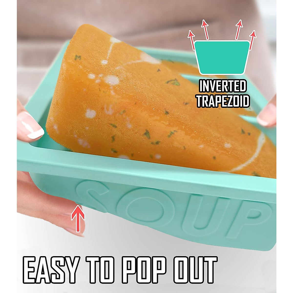 GDDGCUO Silicone Soup Freezer Container, 3 Pcs Soup Freezer Trays with Lid, Silicone Freezer Trays with Steel Frame, Perfect for Make 9 Piece 1 Cup Soup, Sauce, Broth at Once, Dishwasher safe