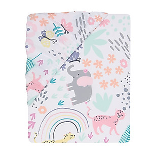 Rainbow Jungle Fitted Crib Sheet