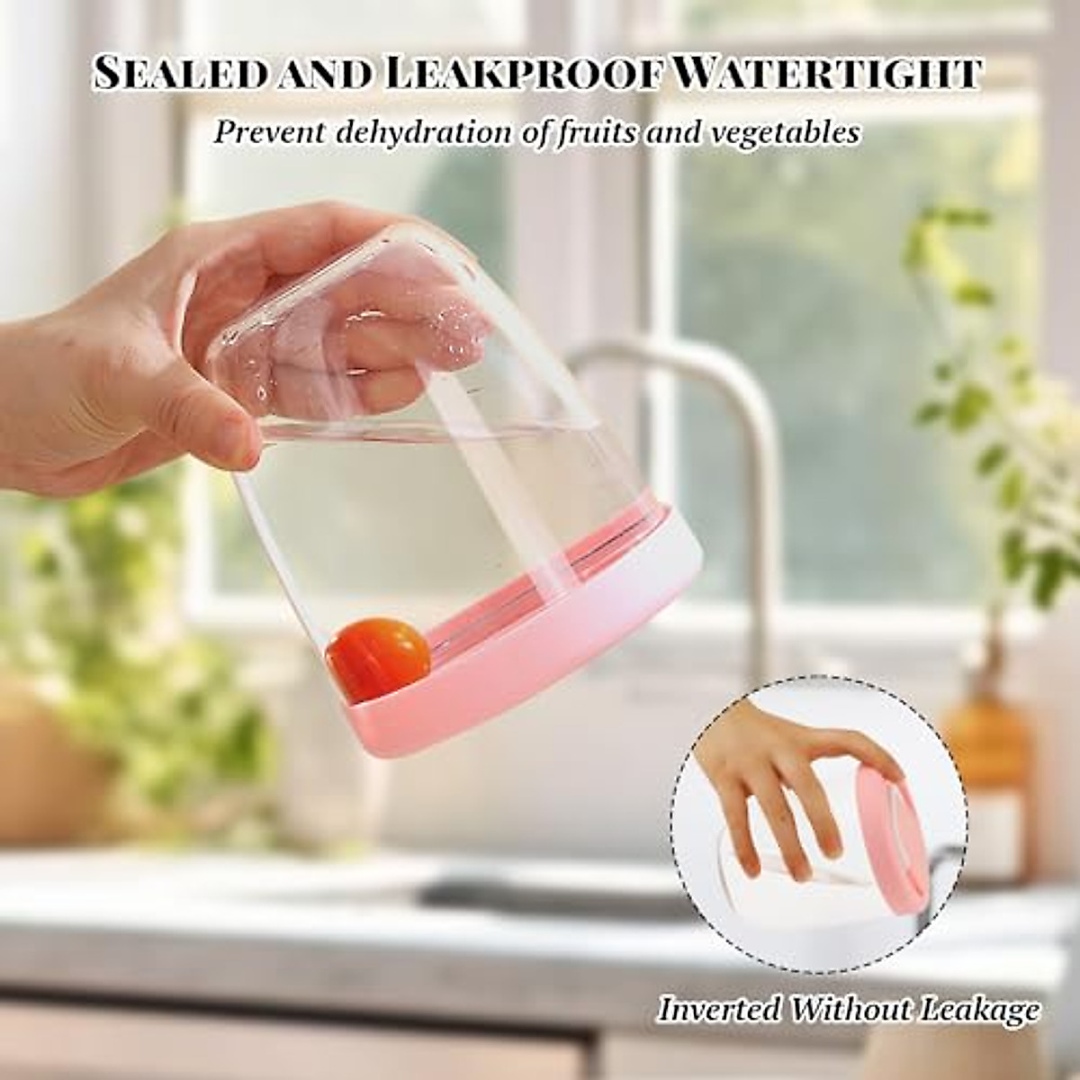 Salad Container for Lunch with Fork, Fruit cups with Lid and Handle, Fruit Storage Containers for Fridge Keep Fresh, 22 oz Food Storage Container Set BPA-Free for Kitchen, Office, Party, Camping