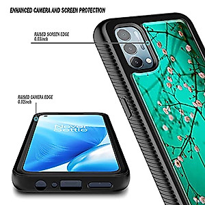 NZND Case for OnePlus Nord N200 5G with [Built-in Screen Protector], Full-Body Protective Shockproof Rugged Bumper Cover, Impact Resist Durable Phone Case (Flower Design Plum Blossom)