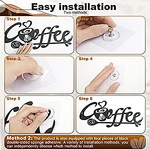 Coffee Bar Sign, JOPBENG Metal Coffee Bar Wall Decor, Coffee Station Letter Sign with Coffee Beans and Coffee Cups Sign for Coffee Bar Home Office Kitchen