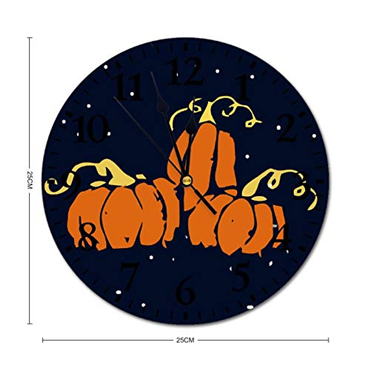 Happy Clocks, Fall Clock, Round Silent Non-Ticking Clock, Battery Operated Wall Clocks, Easy to Read for Kids Living Bedroom Clock, 10 inch