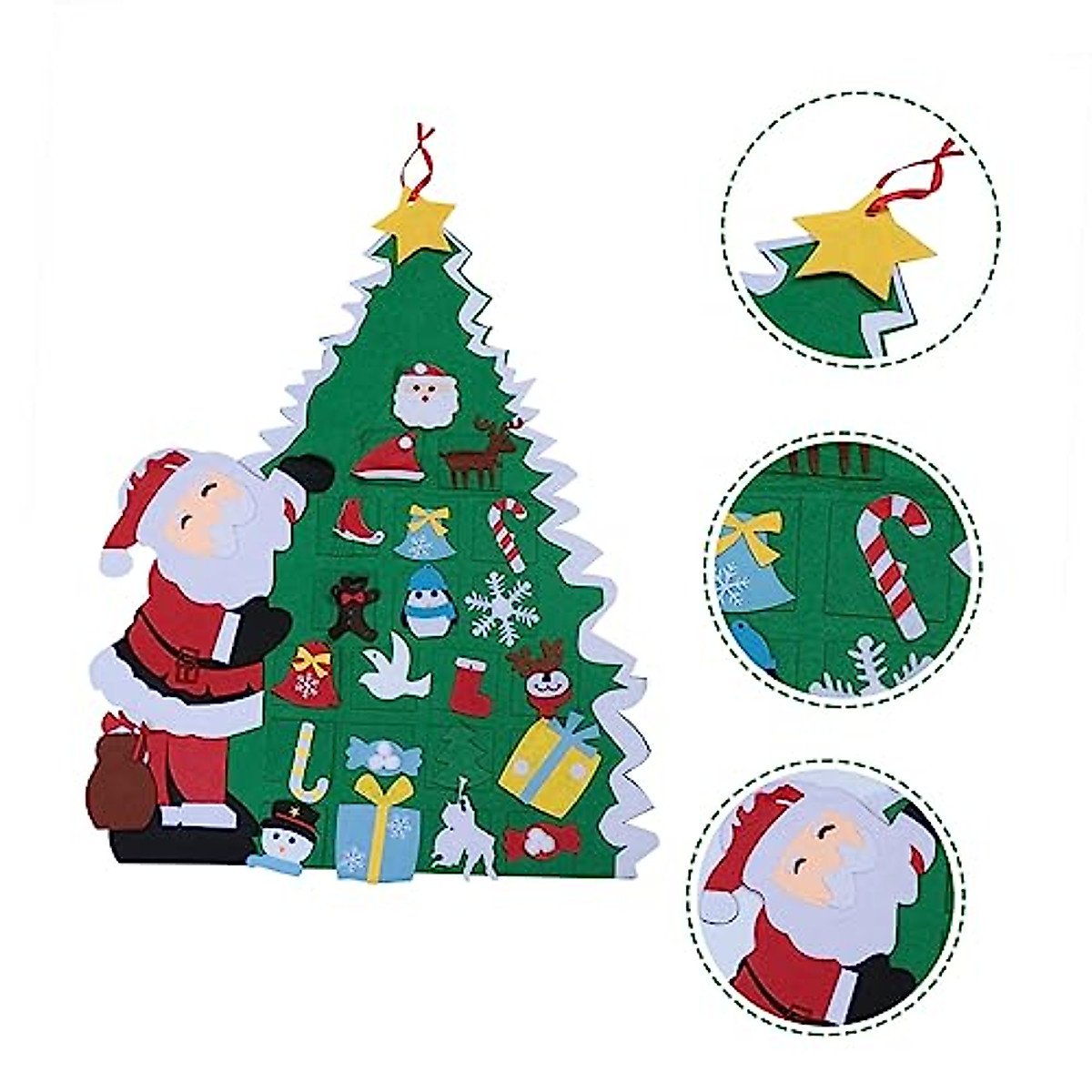 BESTOYARD 1Pc Felt Christmas Tree Santa Claus DIY Gift Felt Craft Christmas Tree Xmas Gifts DIY Felt Xmas Crafts Kids DIY Felt Tree Stocking Stuffers Bling Decor Earth Tones Child