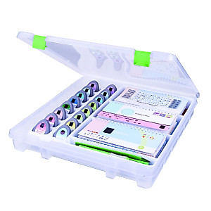 ArtBin 6945AB Super Satchel Cartridge & Electronic Cutting Tool Organizer, [1] Plastic Storage Case, Clear