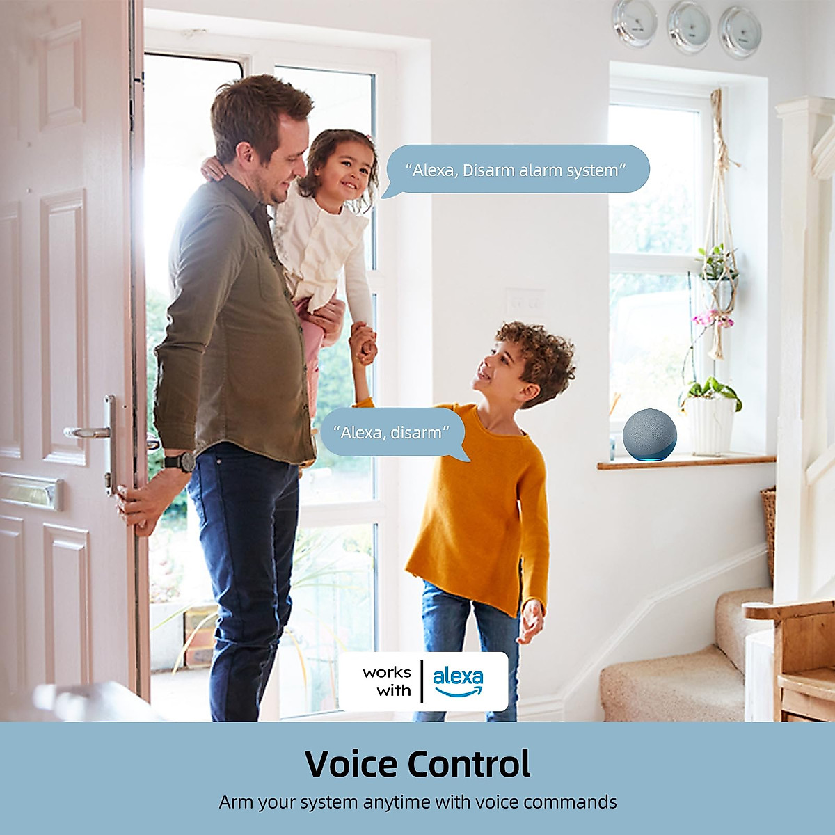 WiFi Alarm System, Smart Home Alarm System Wireless 9 Piece-kit, DIY Alarm System, Door Window Sensor, Motion Sensor, Remote, Keypad, Work with Alexa, for House, Apartment Security by GRSICO 2nd Gen