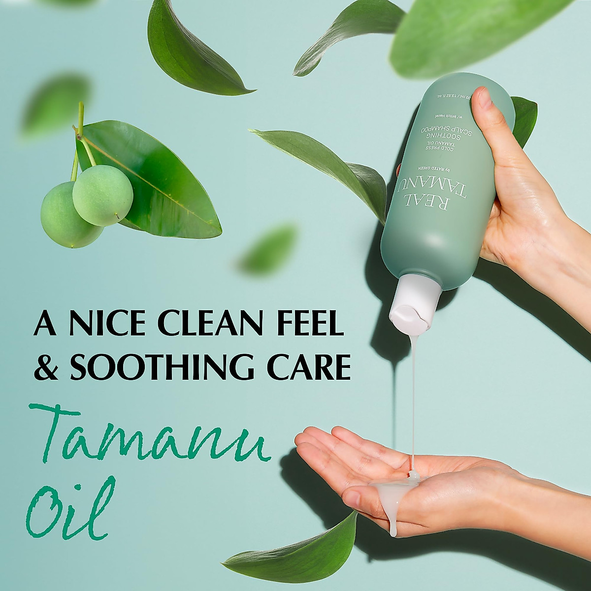 RATED GREEN REAL TAMANU Soothing Shampoo | Scalp Relief & Nourishing for Troubled, Itchy & Dry Scalp | Organic Cold Pressed Tamanu Oil Shampoo (13.52 Fl Oz)