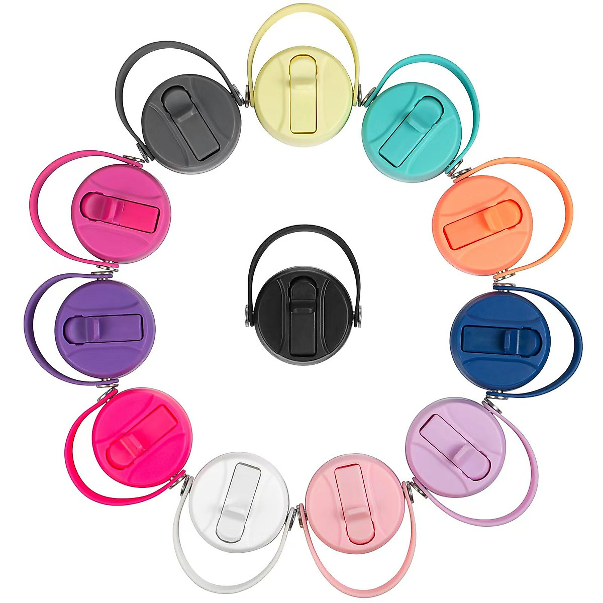 Straw Lid for Hydroflask 12 16 18 20 32 40 oz Wide Mouth,Replacement Straw Cap for Hydroflask,Top Sport Bottle Accessories, Black