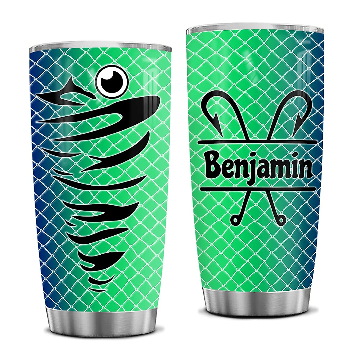 wowcugi Personalized Fishing Tumbler - Stainless Steel 20 Oz & 30 Oz Travel Cup Gift for Men, Women, Fishermen & Lovers - Perfect for Dad, Mom, Husband, Wife, Birthday & Christmas