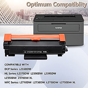 TN760 Toner Cartridge, Compatible TN 760 TN-760 TN-730 for Brother TN760 TN730 Toner Use with MFC L2710DW L2730DW L2750DW , DCP L2550DW ,HL L2370DW L2390DW L2395DW L2350DW Printers (2 Pack)
