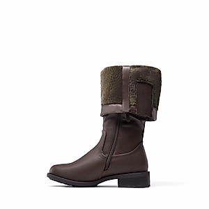 DREAM PAIRS Women's Army Brown Pu Leather Knee High Winter Riding Boots Size 10 M US