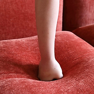 JACH Mid-Century Modern Comfy Loveseat Sofa, Chenille Couch Deep Love Seat Couches with Thick Cushion, 77" Plush Sofas Furniture for Small Spaces Living Room Bedroom Office Apartment, Red