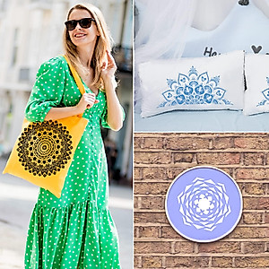 24 Pieces Mandala Stencil Reusable Mandala Painting Templates Floral Design Stencil Mandala Drawing Craft Stencil for DIY Wall, Tile, Furniture, Canva, Outdoor Indoor Decoration