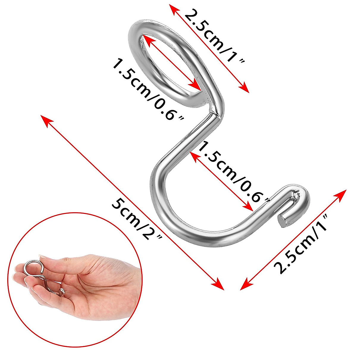 Sumnacon Hanger Hooks 30 Pcs Clothes Hanger Hooks Gold Metal Connector Hooks Mini Cascading Hanger Extender Hooks for Velvet Wooden Hangers Hat Bag Silver