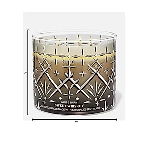 Bath & Body Works- Sweet Whiskey 3-Wick Scented Candle 14.5 OZ Burns 25-45 Hours and Strawberry Cake soap