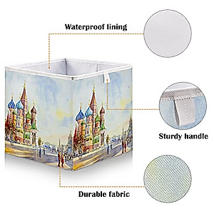 Cathedral Storage Basket Storage Bin Rectangular Collapsible Toy Boxs Nursery Storage Hamper Organizer for Boys Girls Toys