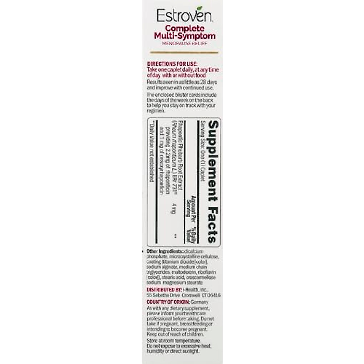 Estroven Complete Multi-Symptom Menopause Supplement for Women, 28 Ct., Clinically Proven Ingredient Provide Menopause Relief & Night Sweats & Hot Flash Relief, Drug-Free & Non-GMO