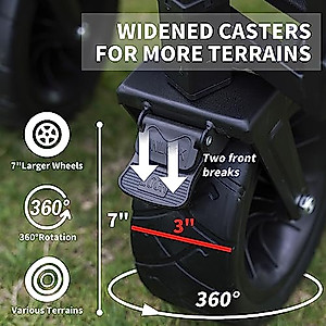 APRIVERT Heavy Duty Folding Cart with Large Capacity, All-Terrain Outdoor Cart with Big Wheels,Garden Portable Trolley & ATV, Utility Wagon for Beach,Shopping,Camping,Fishing,Beige