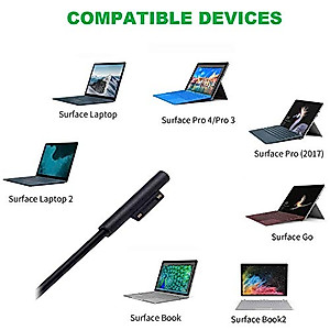 Surface Charger, 44W 15V 2.58A Power Supply AC Adapter Charger for Microsoft Surface Pro 3/4/5/6/7, Surface Laptop 3/2/1, Surface Go/Book, with 6ft Power Cord