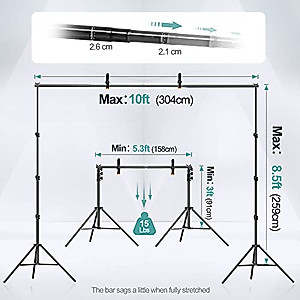 EMART 8.5 x 10 ft Photo Backdrop Stand, Adjustable Photography Muslin Background Support System Stand for Photo Video Studio
