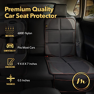 MARMEHS Car Seat Protectors, Car Seat Protector for Child Car Seat Indents, Dirt & Spills, Thick-Padded & Waterproof Seat Protectors for Vehicles, Universal Car Seat Protector with Pockets, 2 Pack