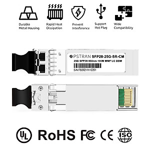 OPSTRAN 25GBASE-SR SFP28 Optical Transceiver Module Compatible with Cisco SFP-25G-SR-S SFP-10/25G-CSR-S 850nm 100m DOM Duplex LC MMF