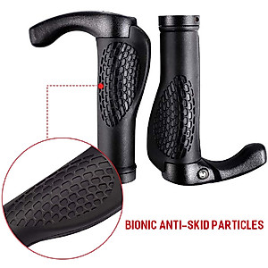 VideoPUP Rubber Bike Handlebar,Ergonomic Antislip Bike Bicycle lock-on Handlebar Cover,Bike Accessories for 22.2mm Handlebar-Black