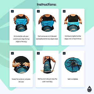 Skog Å Kust SnorkelSåk 2-in-1 Mesh Snorkel Bag with Removable Interior Waterproof Dry Bag | Blue