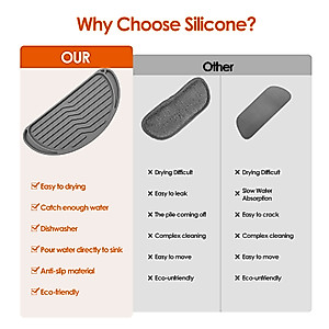 2 Pack Refrigerator Drip Catcher Tray,Protector Ice and Water Dispenser Pan,Prevents Hot Water From Overflowing Refrigerator Drainage,Fridge ice Maker Pad(Grey)(Cuttable Size)