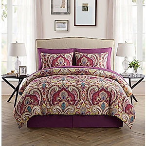 VCNY Home AliciaBohemian Paisley 8 Piece Bed-In-A-Bag Comforter Set, King, Multi