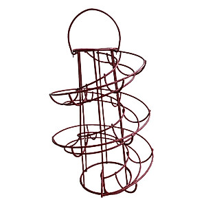 Fenteer Metal Egg Wire Rack Egg Spiral Rack Storage Dispenser,Fruit Display Holder Storage Rack,Kitchen Design Accessory Storage Tool, Red, 18x30.5cm