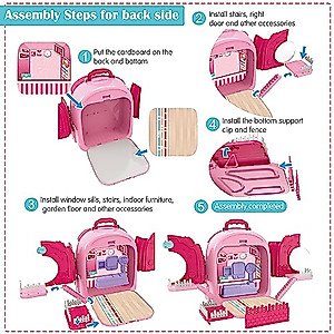 MAGIC4U 3 in 1 Pet Care Carrier Backpack Playset,82PCS Cat Figurines Toys for Kids,Vet Clinic and Doctor Kit for Kids, Pet Veterinarian Medical Role Pretend Play Set for Boys and Girls Ages 3-8