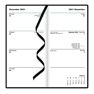 LETTS Classic Weekly/Monthly Planner, 12 Months, January to December, 2022, Week-to-View, Gold Corners, Vertical, 6.625" x 3.25", Black (C32SUBK-22)