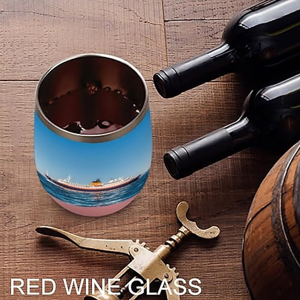 304 Stainless Steel Insulated Cup with Lid, Ocean Ship Print Durable, And Easy to Clean – Ideal for Home, Office, And Gift Giving