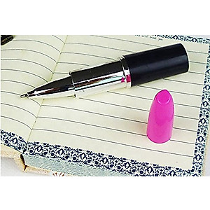 KitMax (TM) Pack of 12 Pcs 0.5 Mm Cute Cool Novelty Lipstick Shape Ballpoint Pen Office School Supplies Students Children Gift