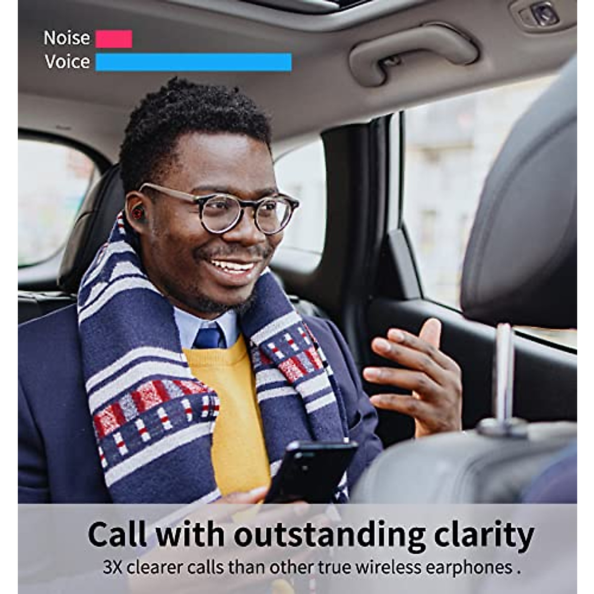 Kids Wireless Earbuds Bluetooth, Wireless Earphones with Noise Reduction Bluetooth 5.0 Waterproof Sport TWS Stereo Lightweight in-Ear-Headphones with Built-in Mic for iPhone/Android/Samsung Phones