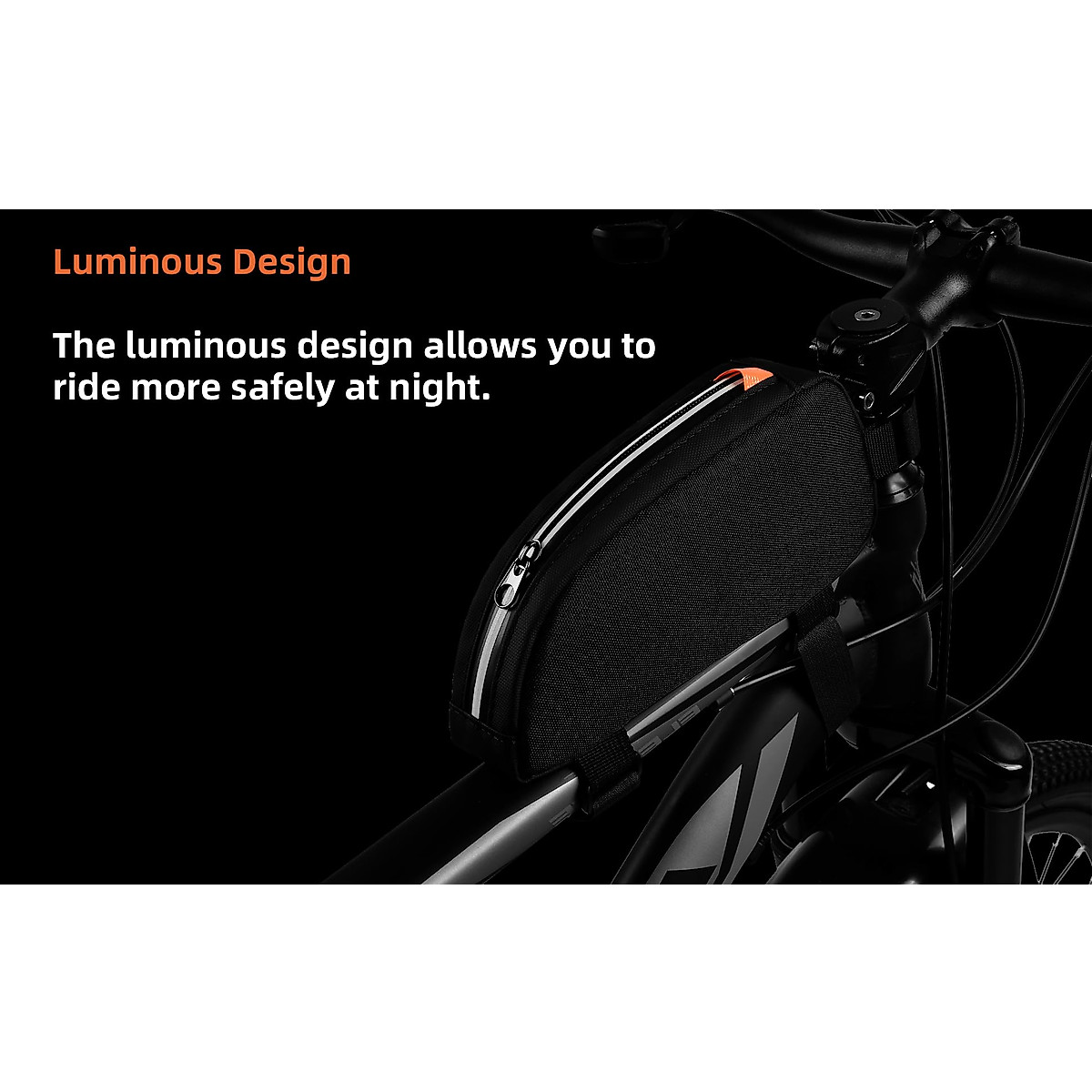 VENFOREST Bike Top Tube Bag Waterproof Bicycle Front Frame Bag Top Tube Bike Pouch for Road Mountain Bicycle Outdoor Cycling Travel Hiking