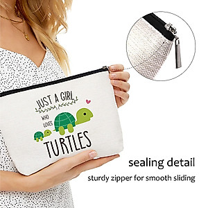 Turtle Makeup Bag Turtles Gifts Sea Turtle Gifts for Turtle Lovers Women Girls Funny Birthday Christmas Gift Ideas for Teens Daughter Sister Bestie A Girl Who Loves Turtle Stuff Merch Animal Lover