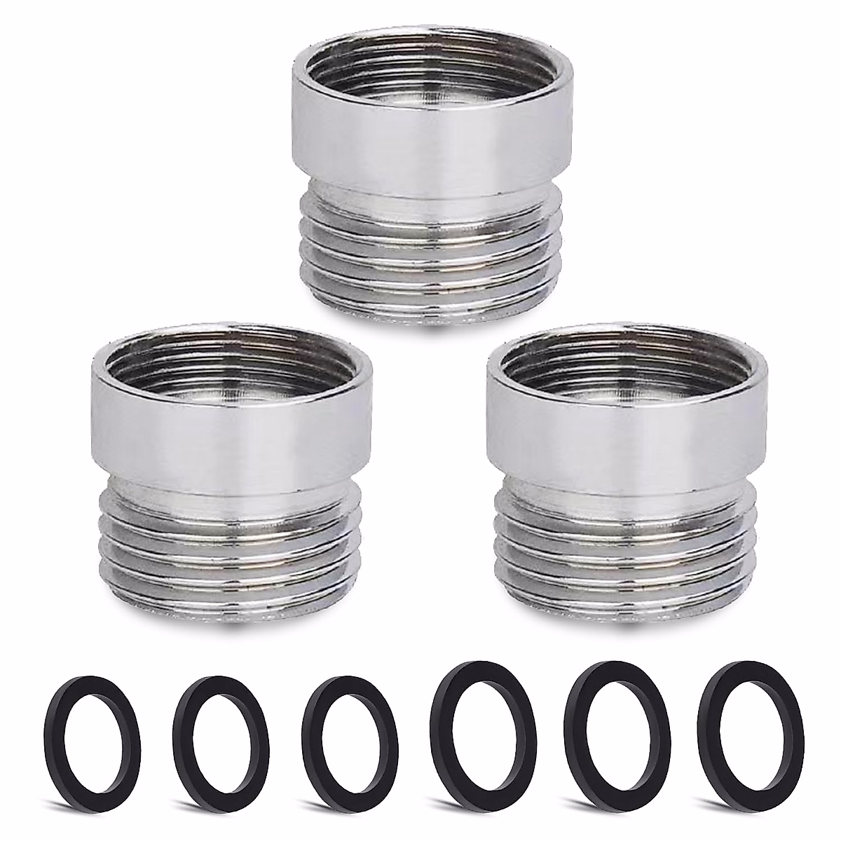 3 pcs Faucet Adapter Kit, CNYMANY Male 0.78in Coarse Thread to Female 0.87in Fine Thread Kitchen Aerator Adapter Set Sink Faucet Adapter Connecting Garden Hose Water Filter Standard Hose via Diverter