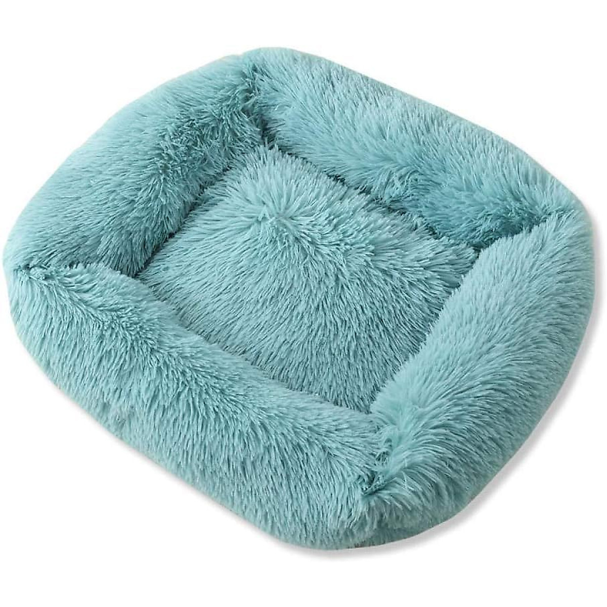 Bed Morandi Blue Plush Square Beds for Small Medium Large Dogs Super Soft Winter Warm Sleeping Mats for Cats 1Pcs Xs