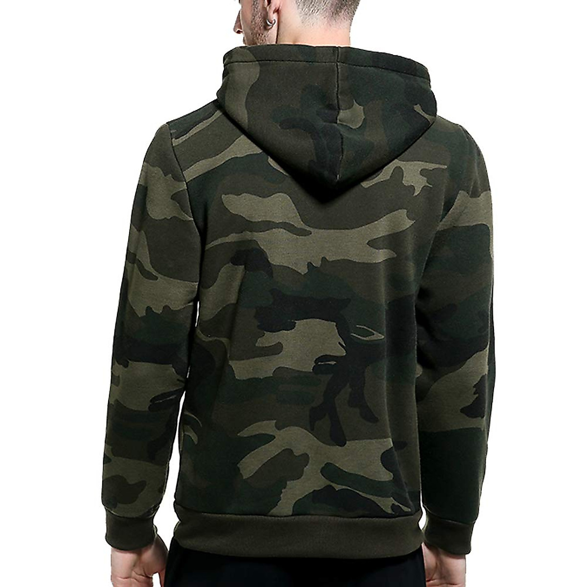 LBL Men's Camouflage Pullover Hoodies Camo Hooded Sweatshirts Army Green L 03